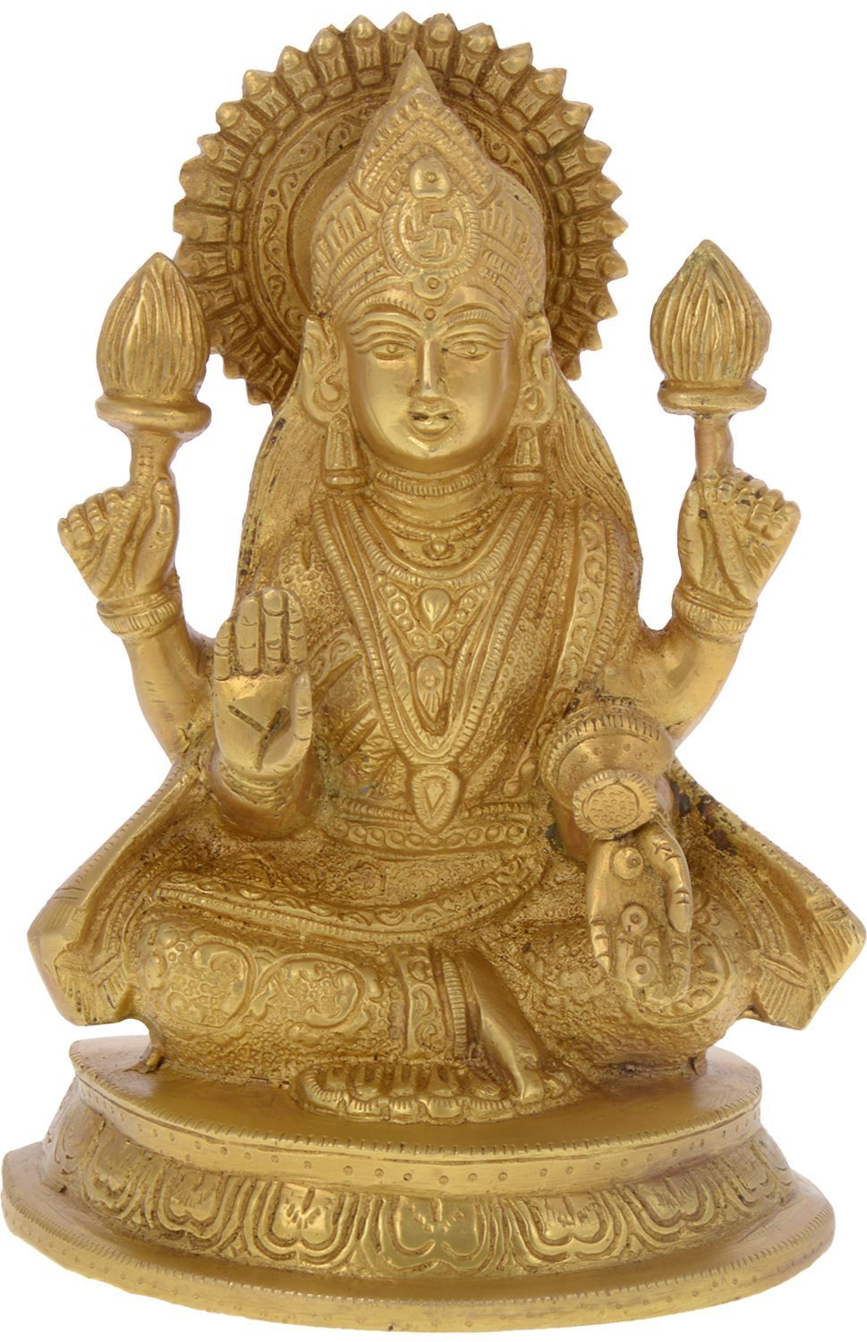 Buy KAPASI Handicrafts Lakshmiji Brass Statue/Dhanlakshmi Idol ...