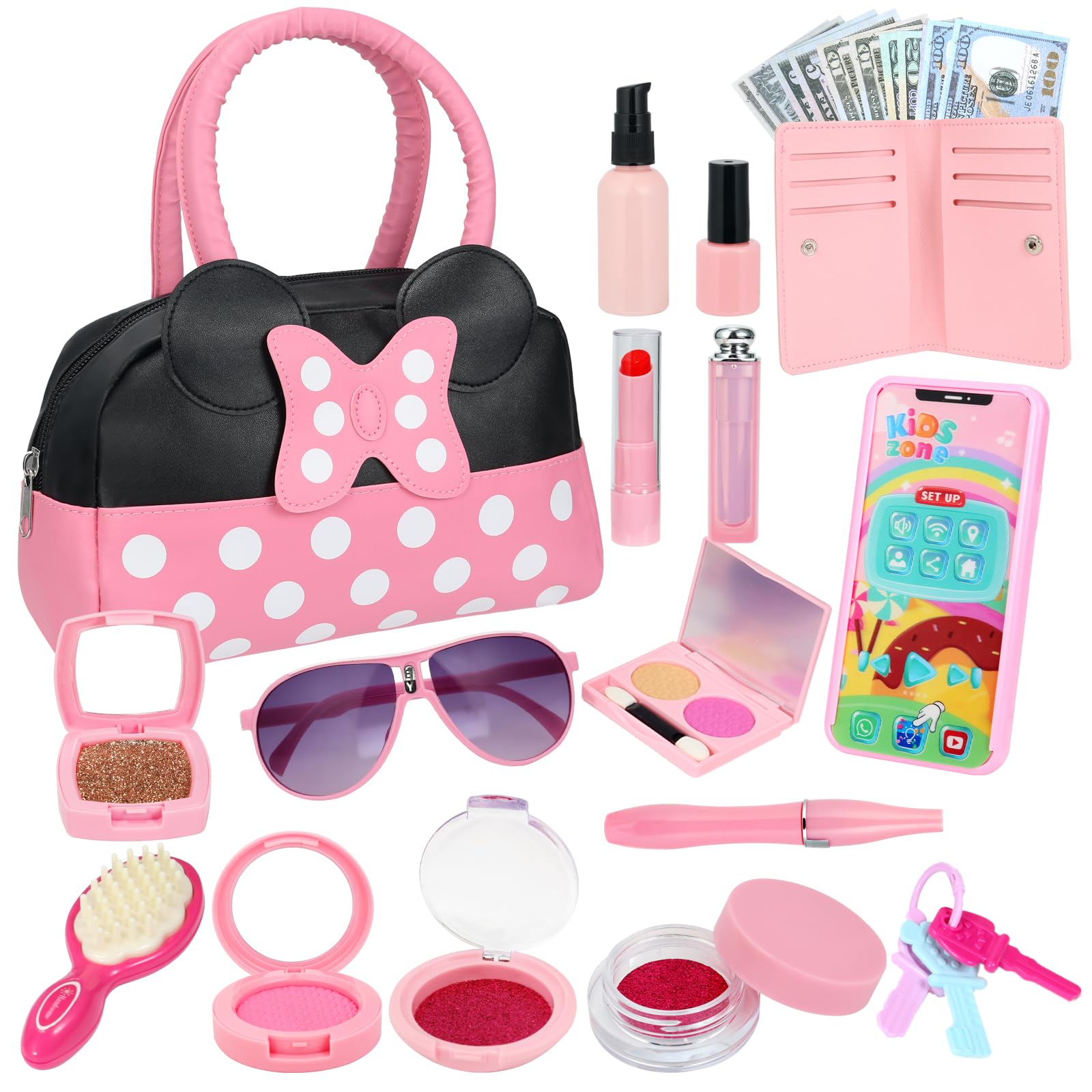 Amazon.com: Pretend Play Purse for Little Girls, Toddler Purse with ...