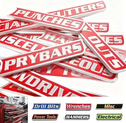 Amazon.com: 12 Pack of Magnetic Toolbox Labels, 3D-Printed Toolbox ...