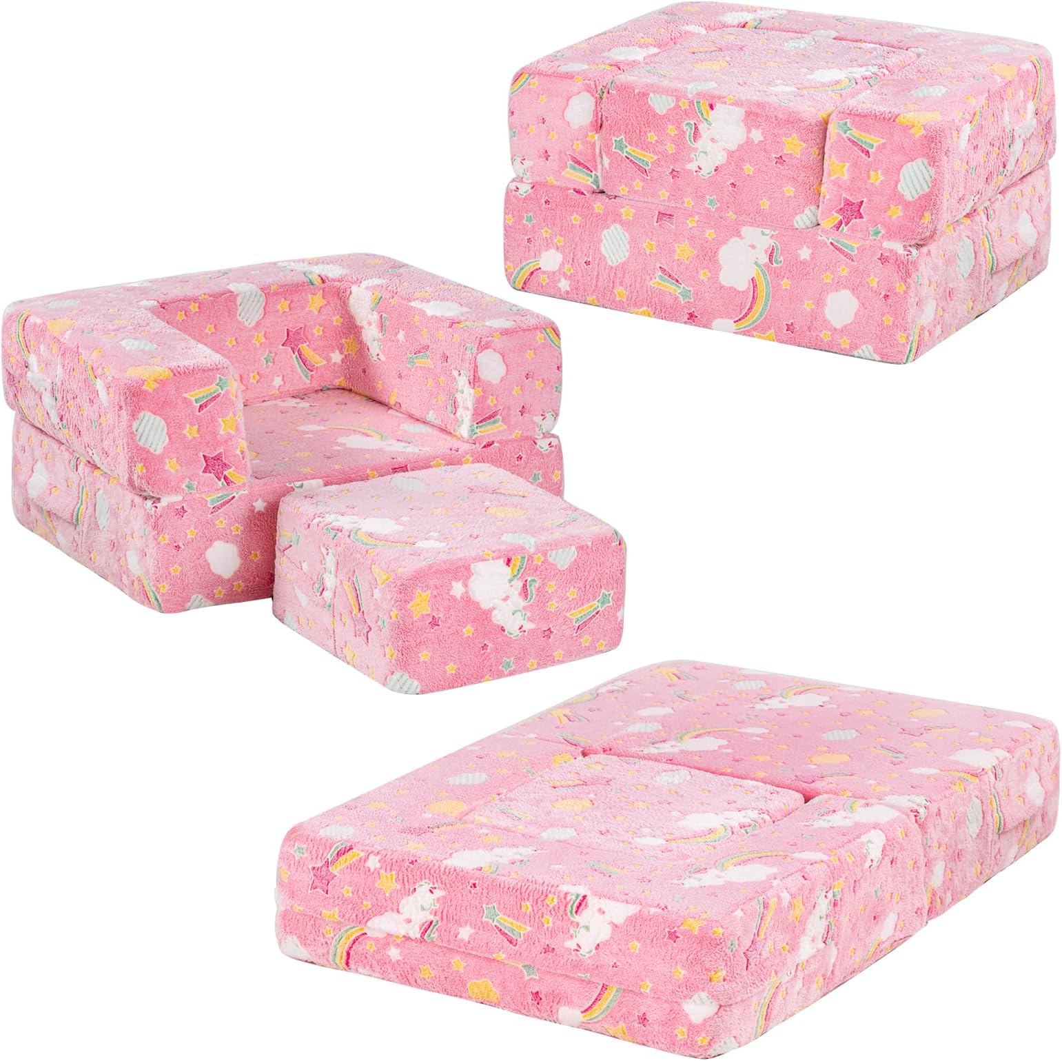 Amazon.com: Yourigami Kids and Toddler Play Couch, Convertible Folding ...