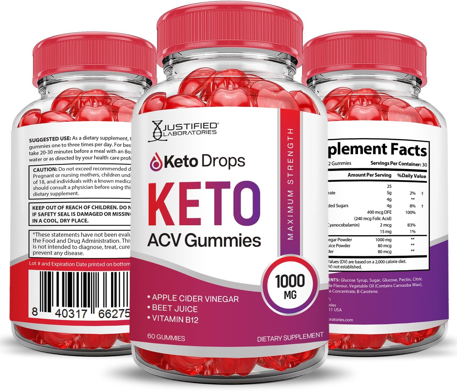Paquete de 3 gomitas Keto Drops Keto ACV de fórmula avanzada de 1000 mg Keto Drops Keto Gummies ...