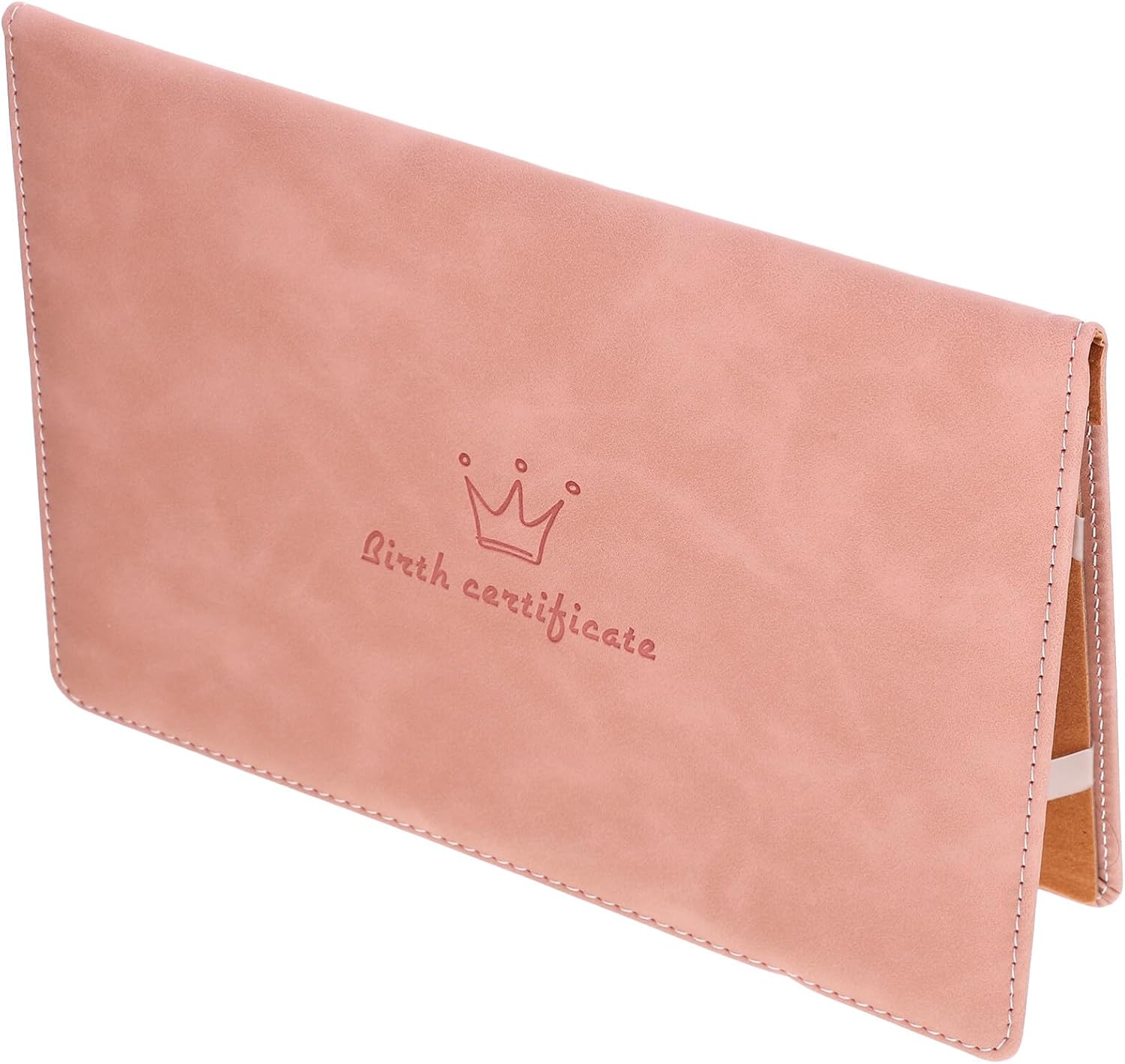 Amazon.com : HOODANCOS Birth Certificate Holder Pink Leather Folder ...
