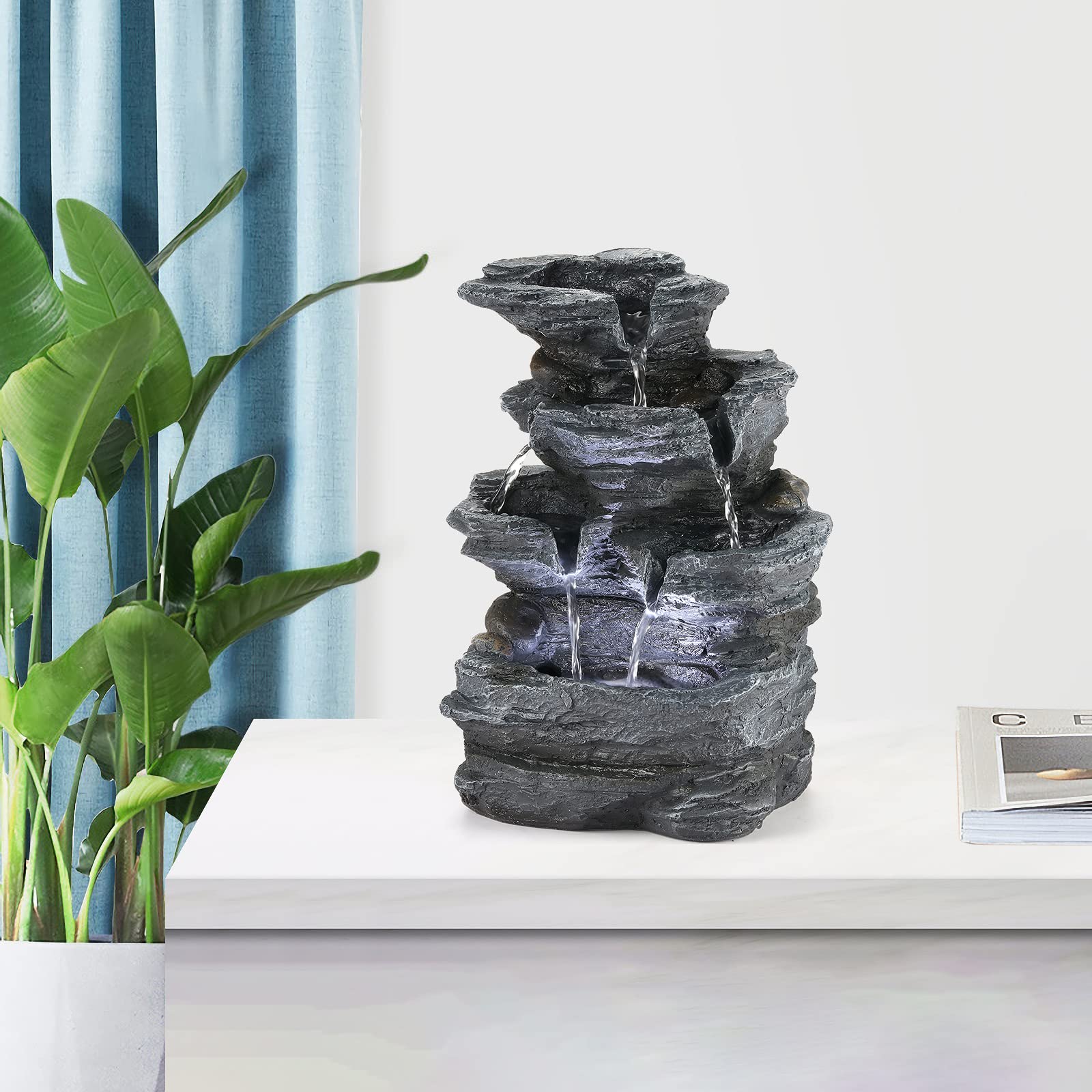 Snapklik.com : WICHEMI Indoor Fountain Tabletop Fountain Waterfall ...