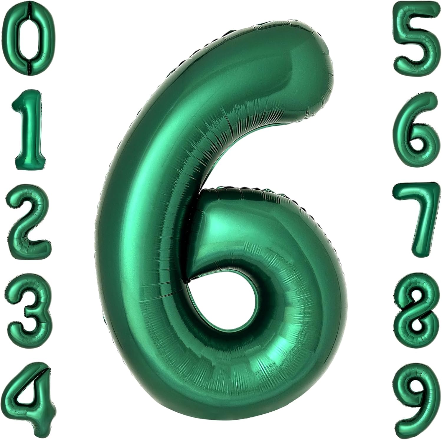 Amazon.com: Dark Green Number 6 Balloons Large Emerald Green Number ...