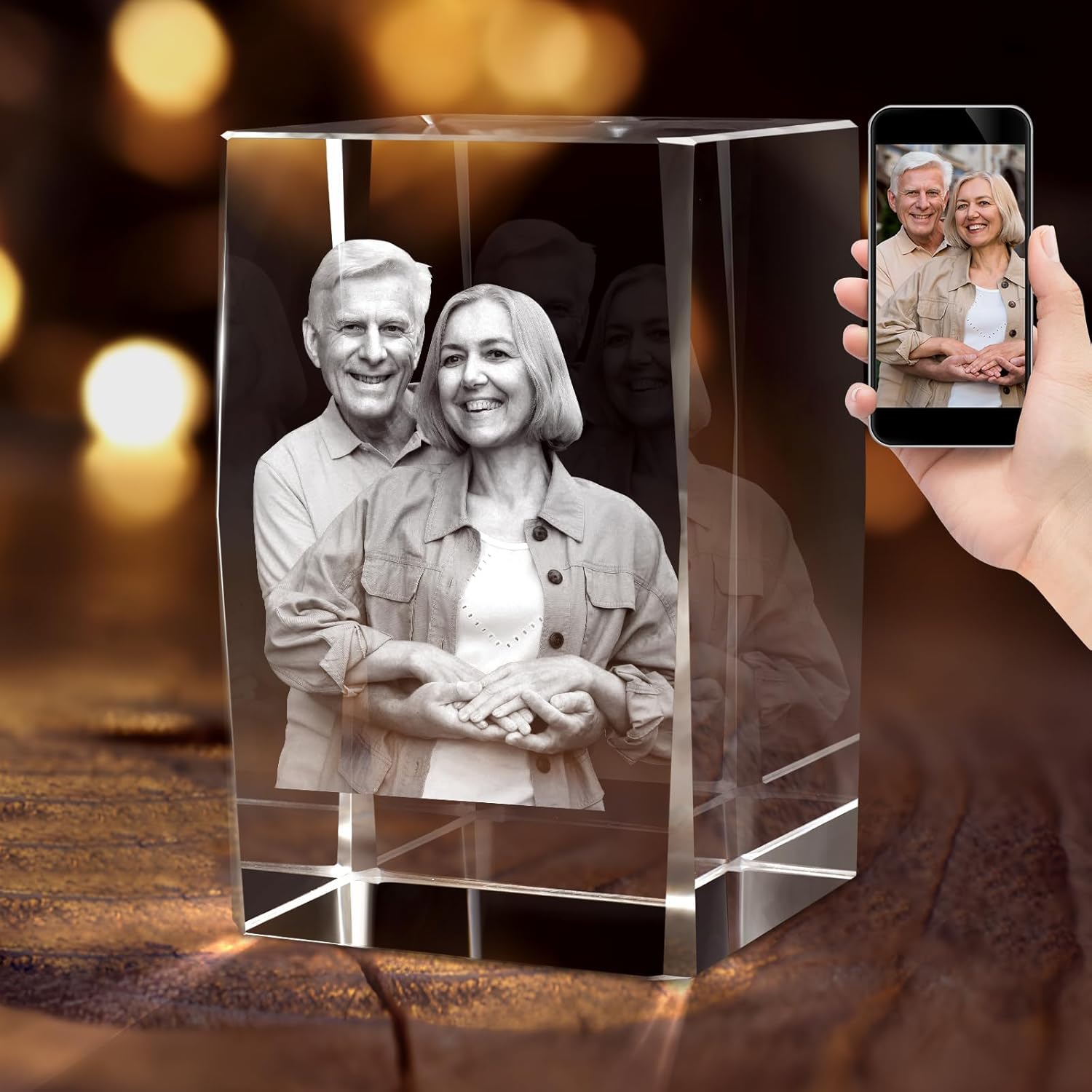 Amazon.com - Personalized Picture 3D Crystal Photo: Customized 3D ...
