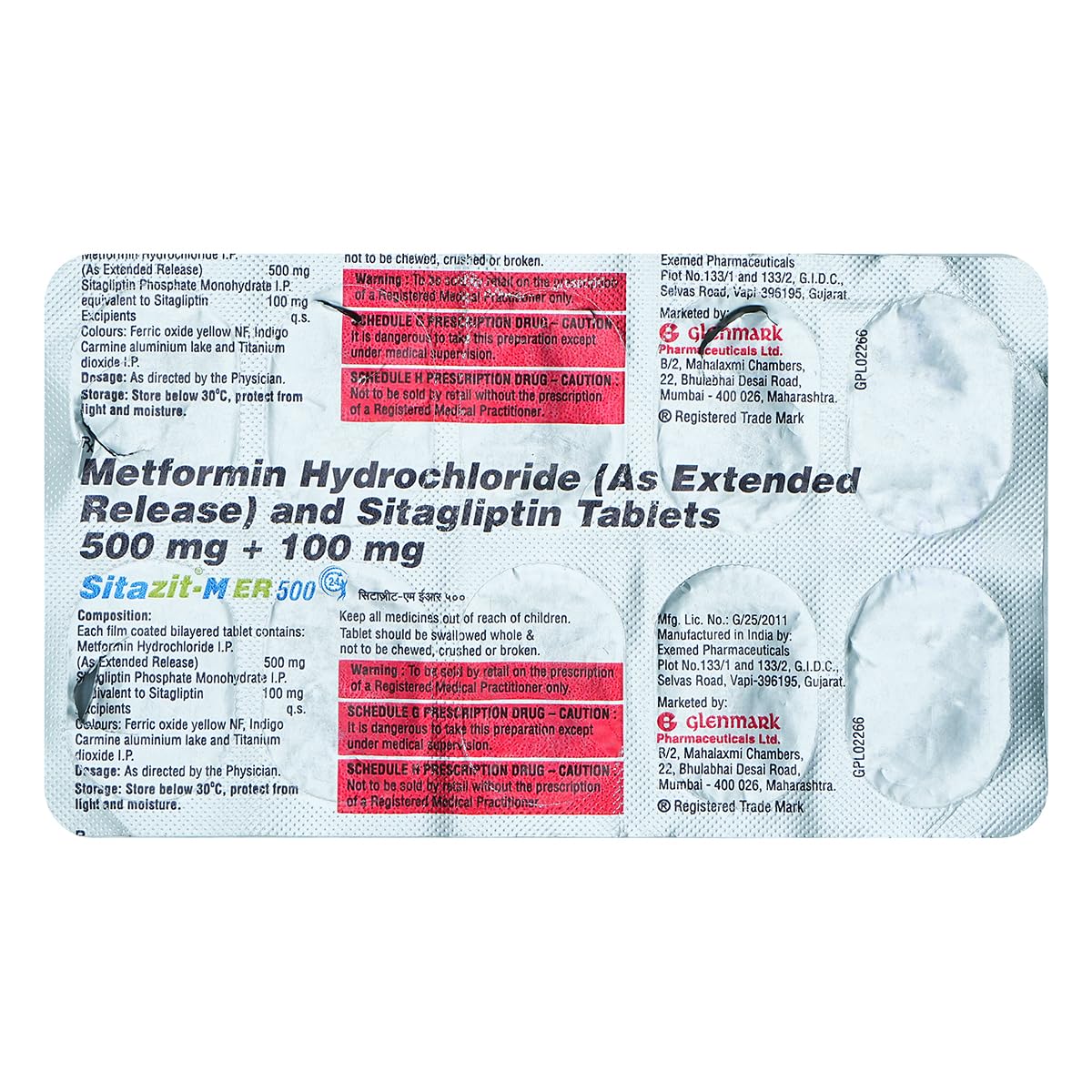 Sitazit M ER 500 - Strip of 10 Tablets : Amazon.in: Health & Personal Care