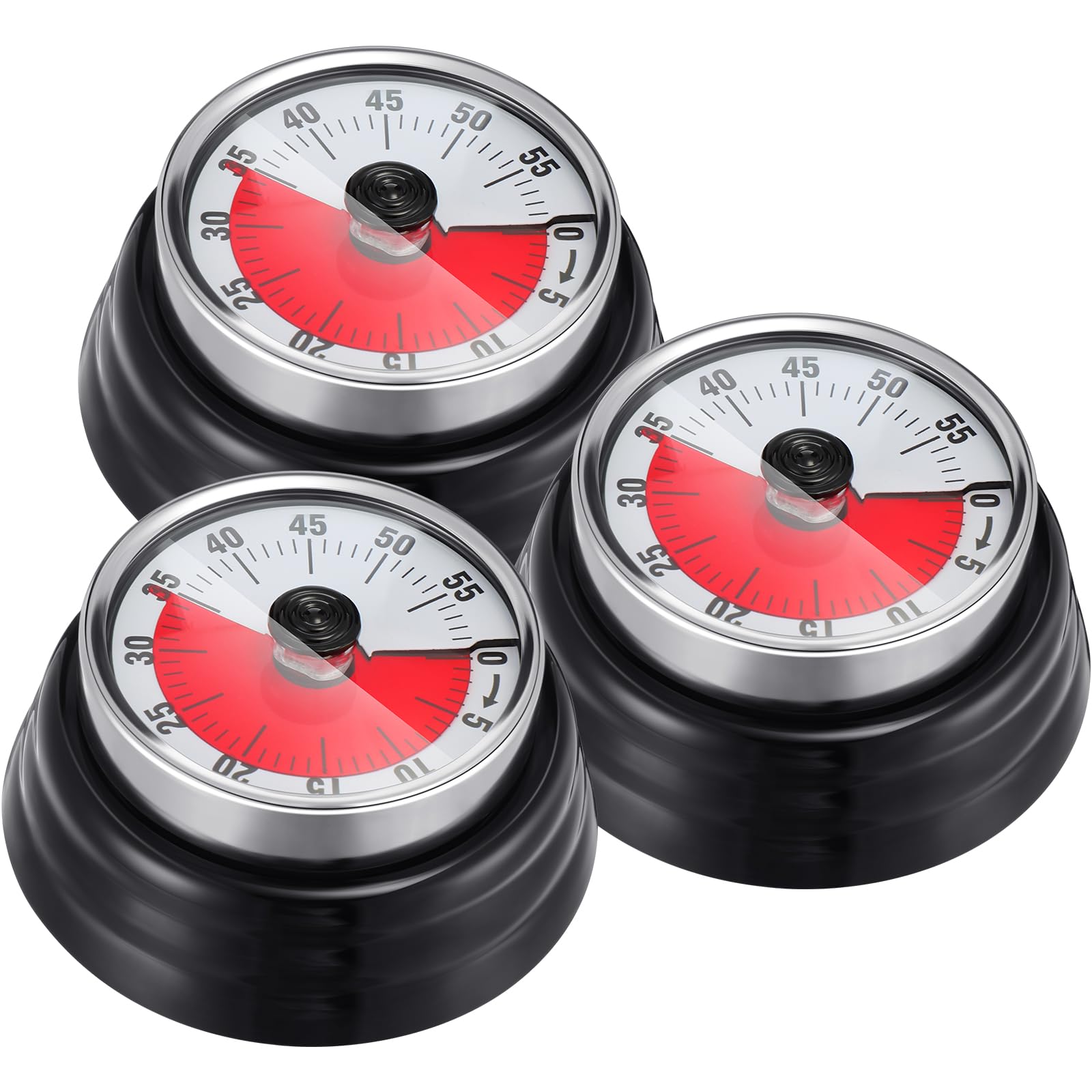 Amazon.com: Relaxweex 3 Pcs Wind Up Kitchen Timers 60 Minute Mechanical Visual Timer Magnetic ...