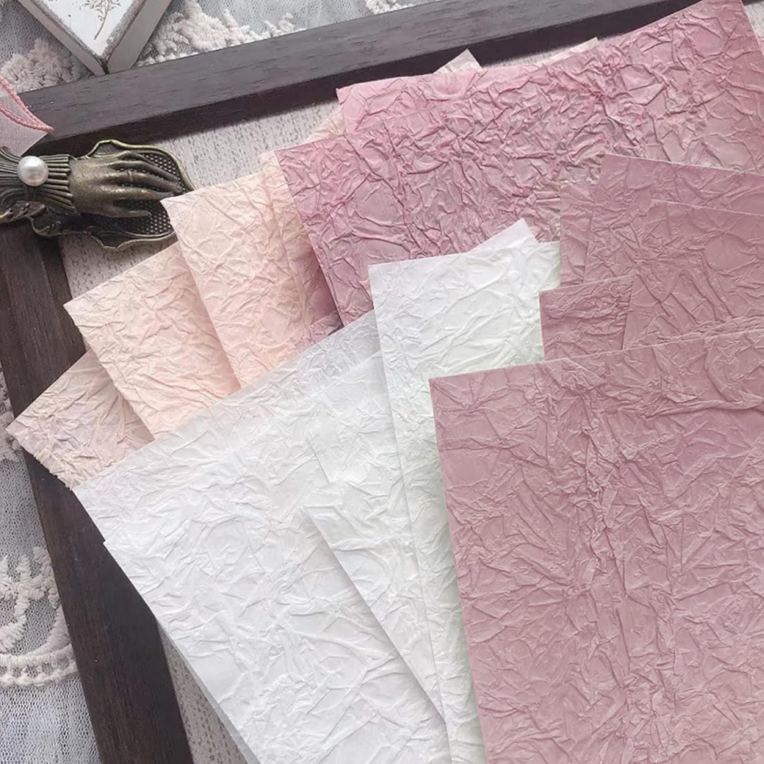 Amazon.com: Hand Made Paper Crepe Paper for Scrapbooking Journal ...