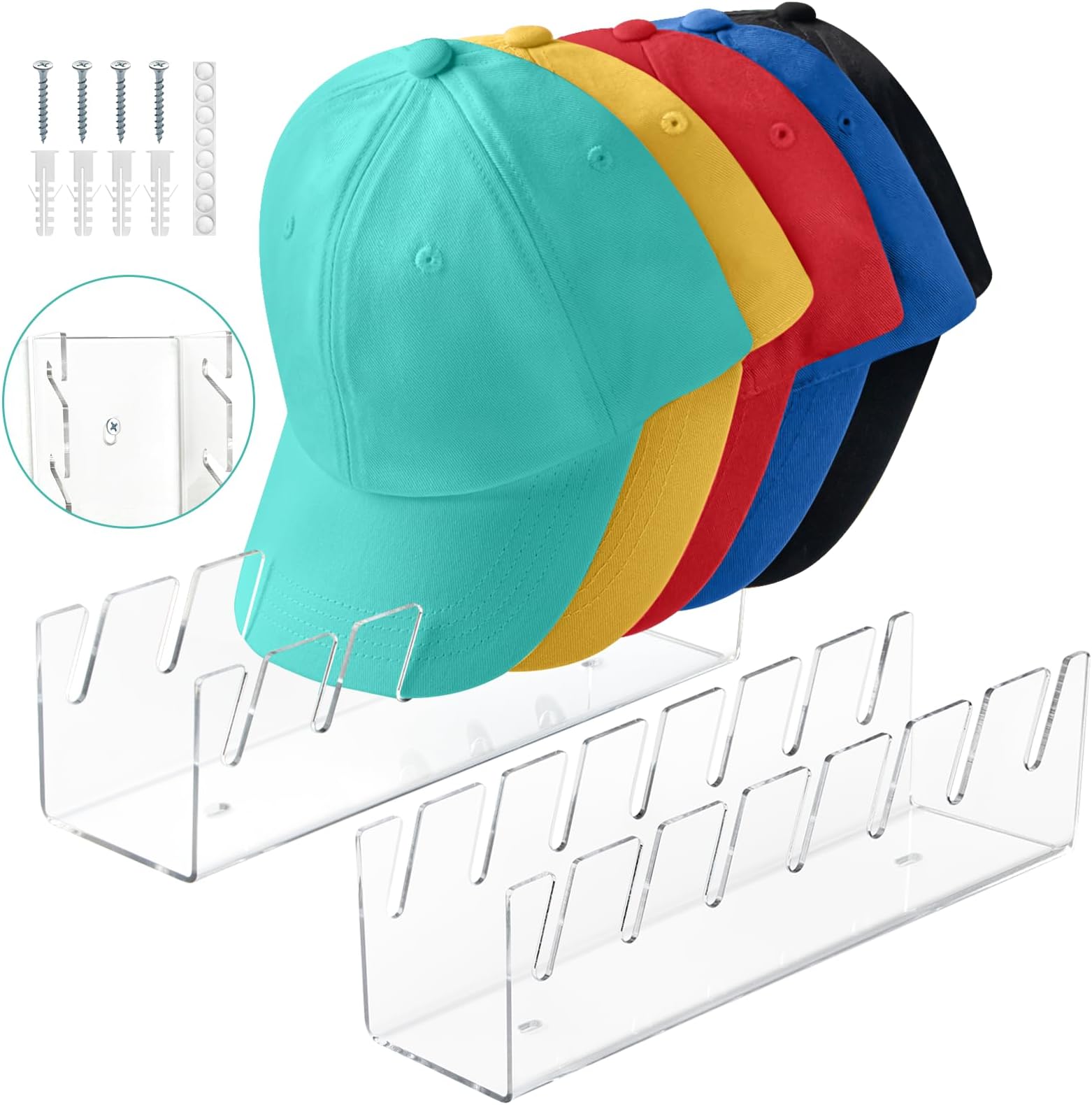 Amazon.com: Aixoom Hat Stand for Baseball Caps Display, 2 Pack Acrylic ...