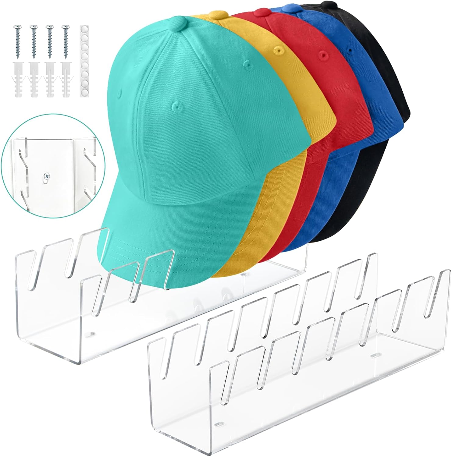 Amazon.com: Aixoom Hat Stand for Baseball Caps Display, 2 Pack Acrylic ...