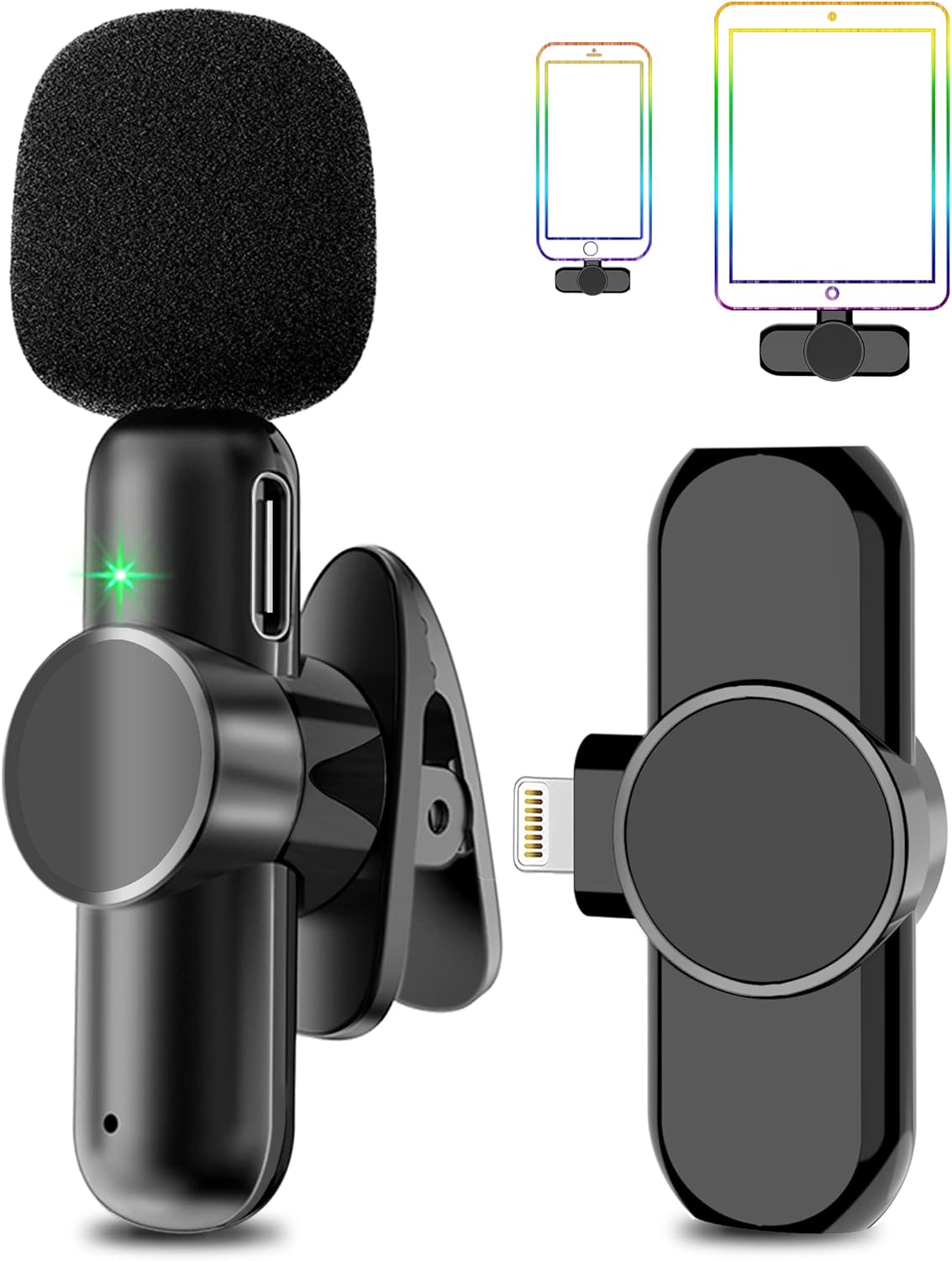 Lavalier Microphone, Phone Microphone for iPhone Camera Android Phone ...