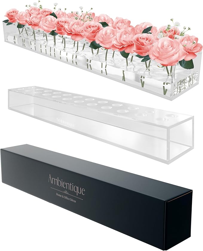 Amazon.com: Acrylic Flower Vase Rectangular - 23 in. Acrylic Vases for ...