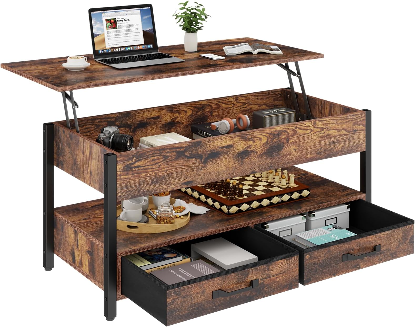 Amazon.com: Steve Silver Sherlock Lift Top Tblw/Casters Cocktail Tables ...