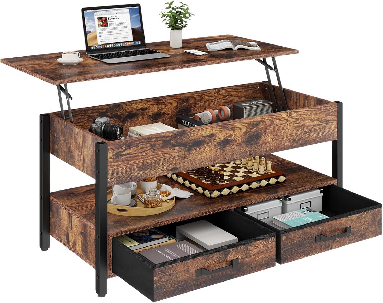 Amazon.com: Loomie Coffee Table Lift Top, Multi-Function Convertible ...