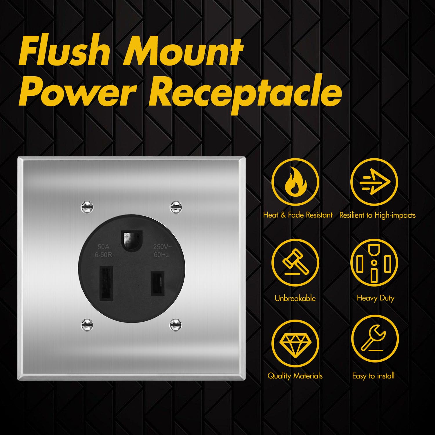 Snapklik.com : 50 Amp 250V NEMA 6-50R Power Outlet, Heavy-Duty 50A ...