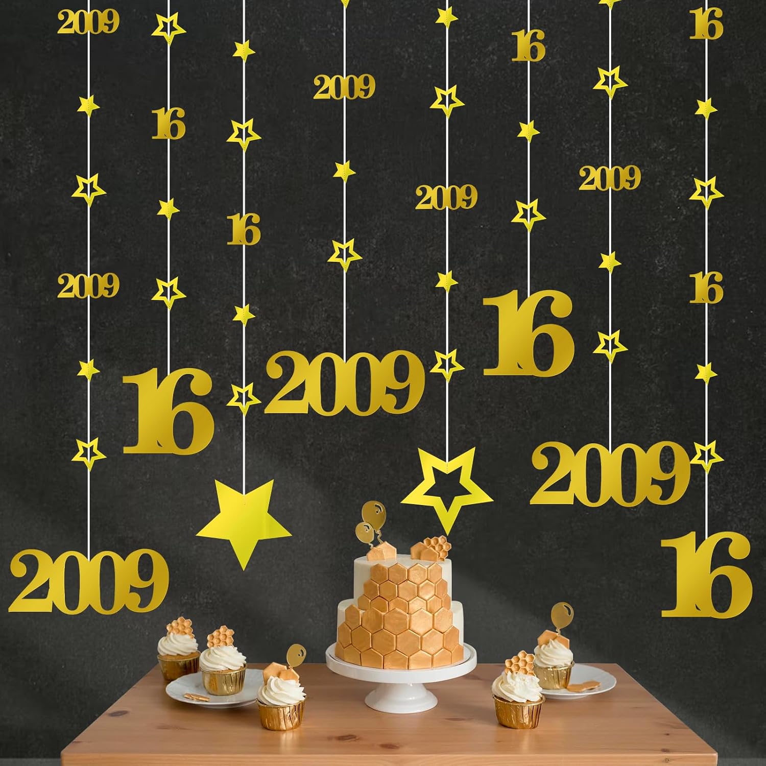 Amazon.com: Eucutur Gold Sweet 16 Party Decorations for Boys Girls, Pre ...