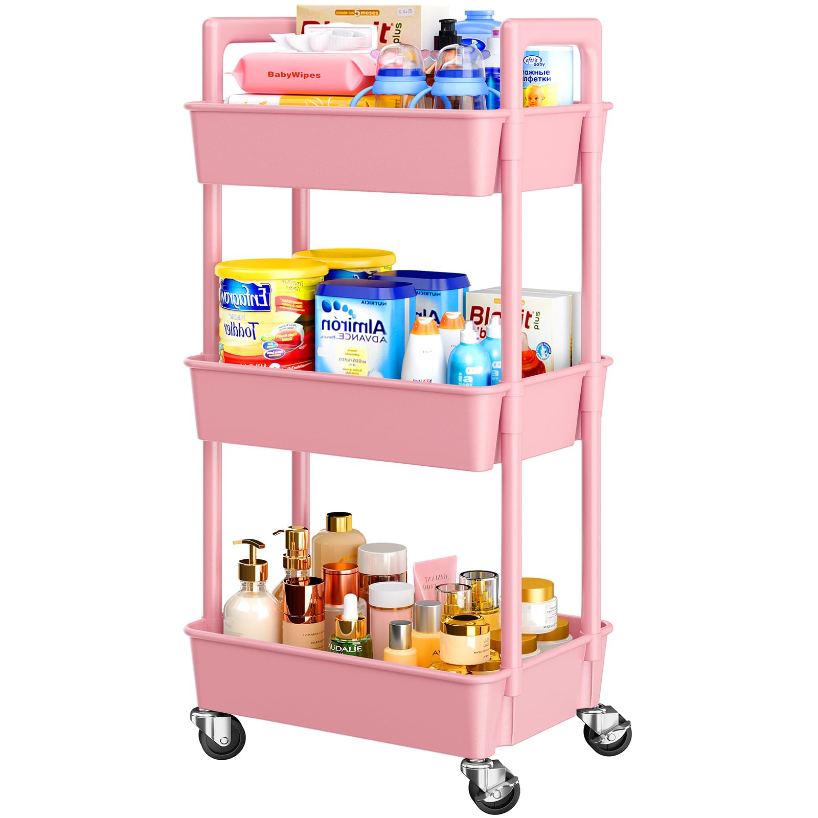 Amazon.com: Pipishell 3 Tier Rolling Cart Organizer, Plastic Rolling ...