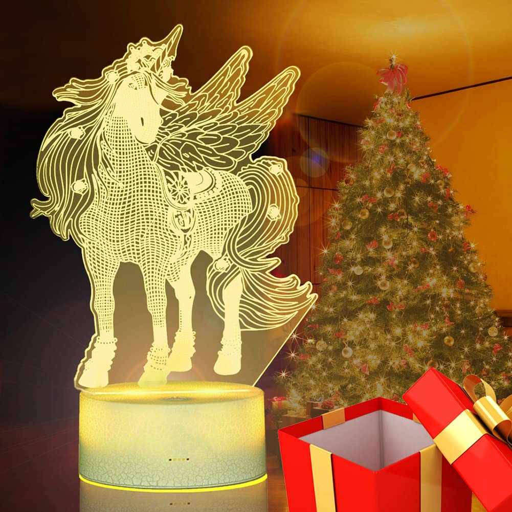 Amazon.com: Unicorn Night Light for Kids 7 Colors Changing Unicorn 3D ...