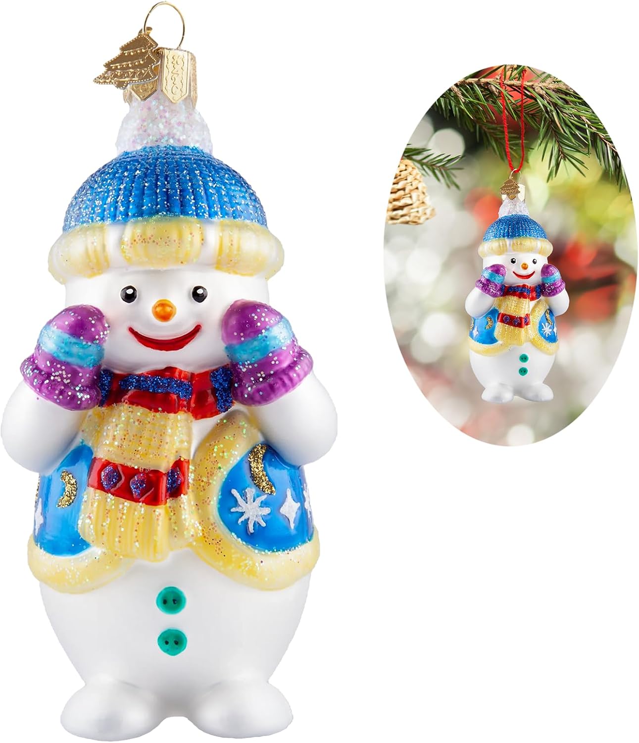 Amazon.com: HZYC Snowman Christmas Ornaments,Glass Blown Ornaments for ...