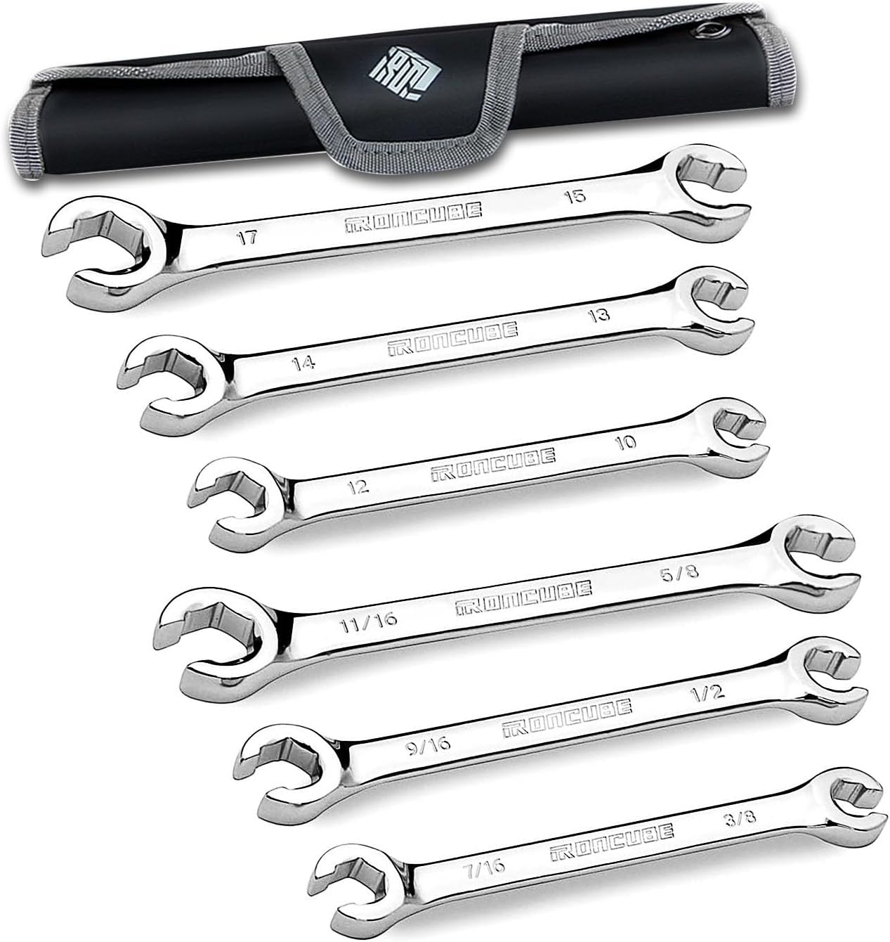 ironcube Juego de llaves de tuerca acampanadas, SAE y métricas, juego ...