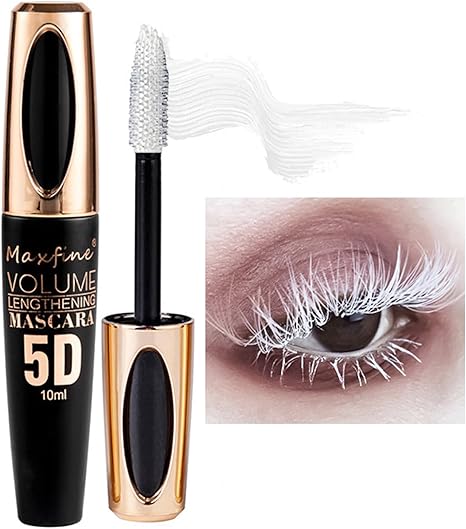 White Mascara, Coloured 5D Fiber Waterproof Eyelash Primer Long Lasting ...