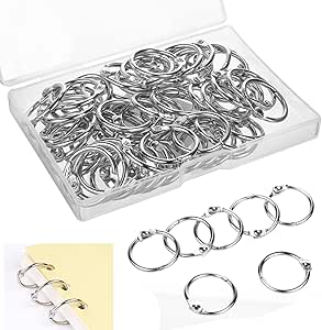 Ailvor Book Rings, Pack of 60 Ring Binders, 20 mm Binder Rings, Metal ...