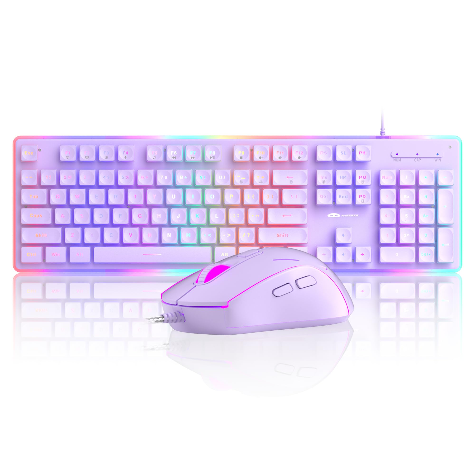 Amazon.com: Camiysn Gaming Keyboard and Mouse, Purple 104 Keys RGB ...