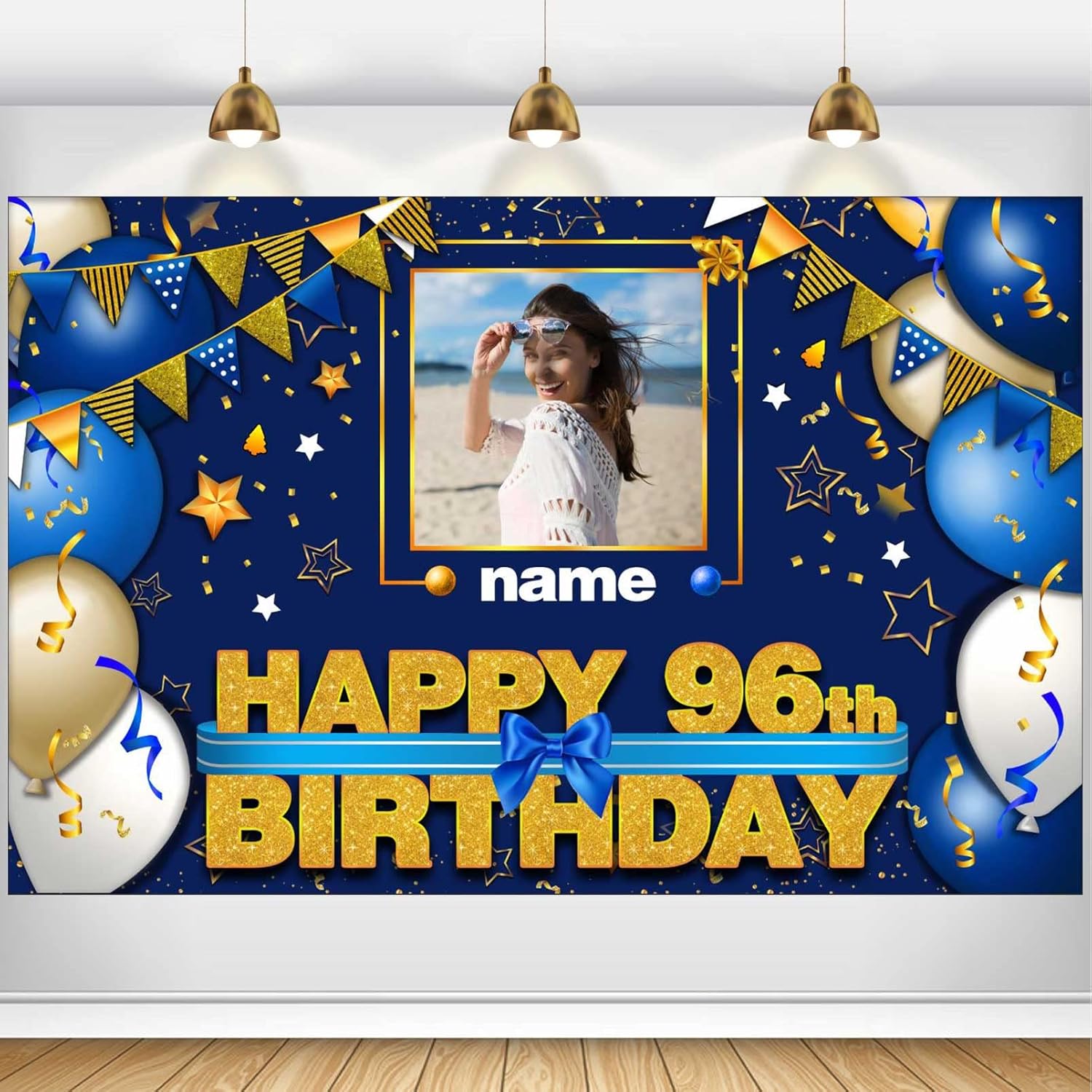 Amazon.com: Custom Happy 96th Birthday Decorations Banner - 96 Years ...