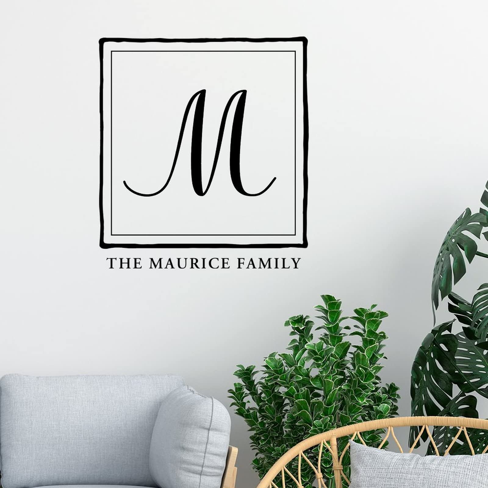 Wall Initial Decals Custom Name Initial Monogram, Nursery Personalised