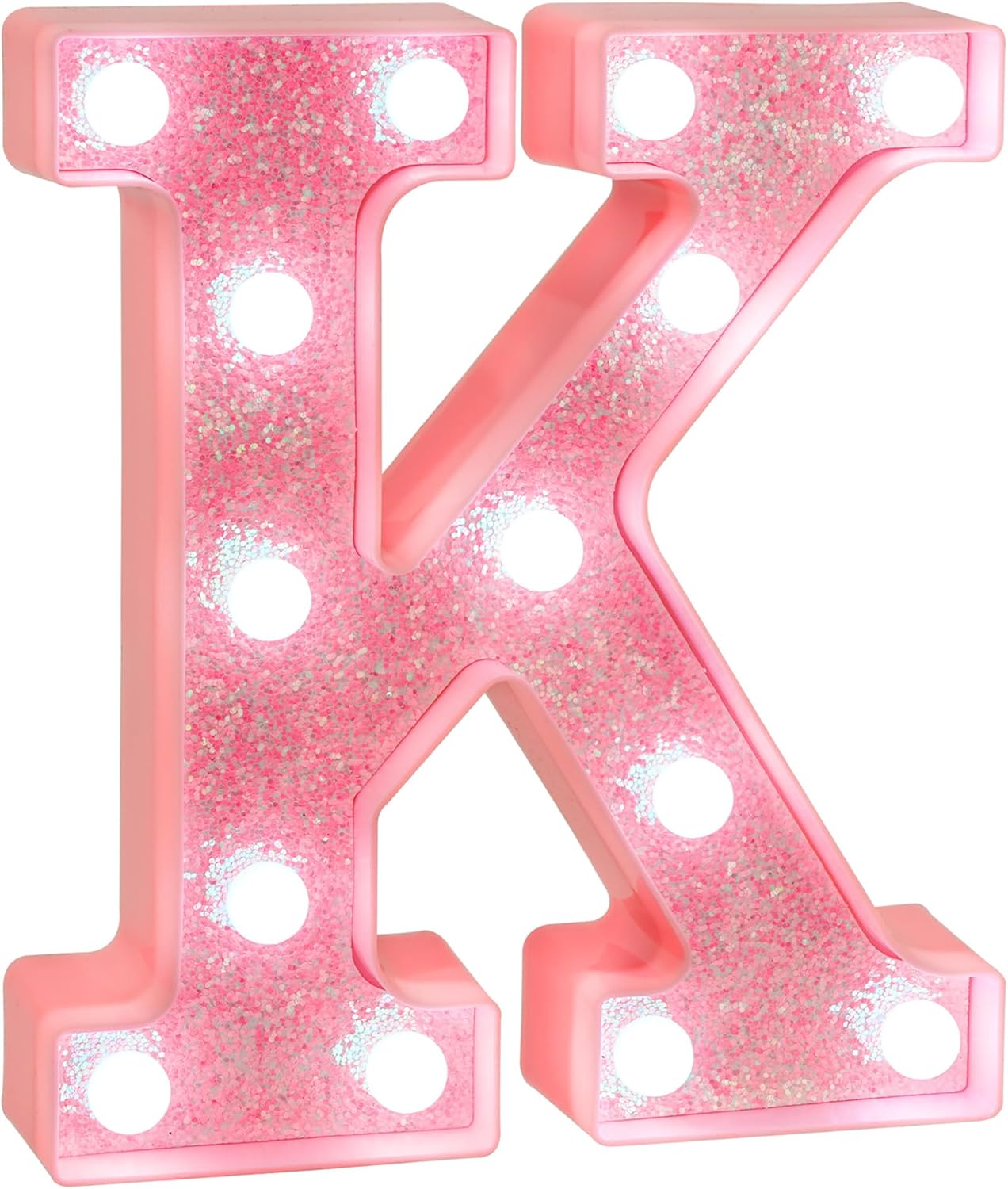 Amazon.com : EUFONY Pink Glitter LED Marquee Light Up Letter K with ...