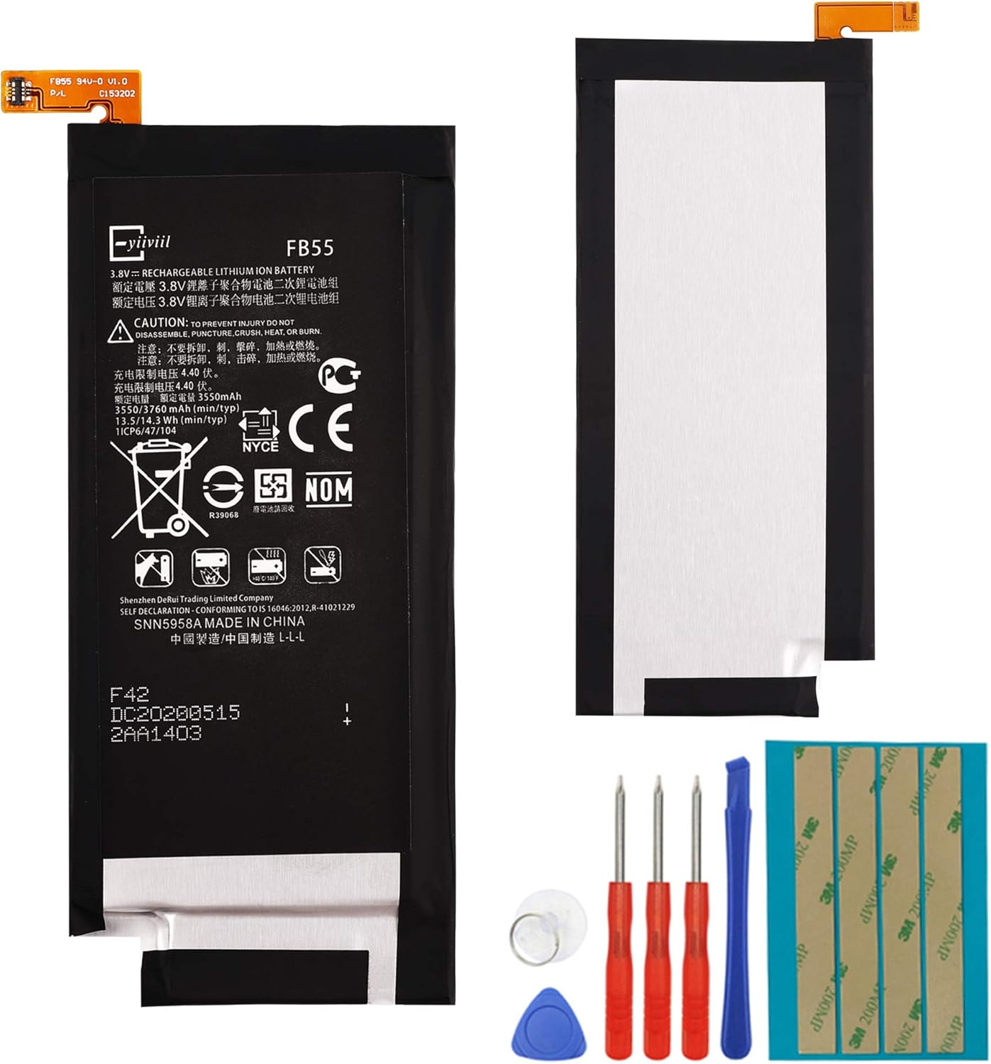 Amazon.com: E-YIIVIIL New 3550mAh Replacement Battery FB55 Compatible ...