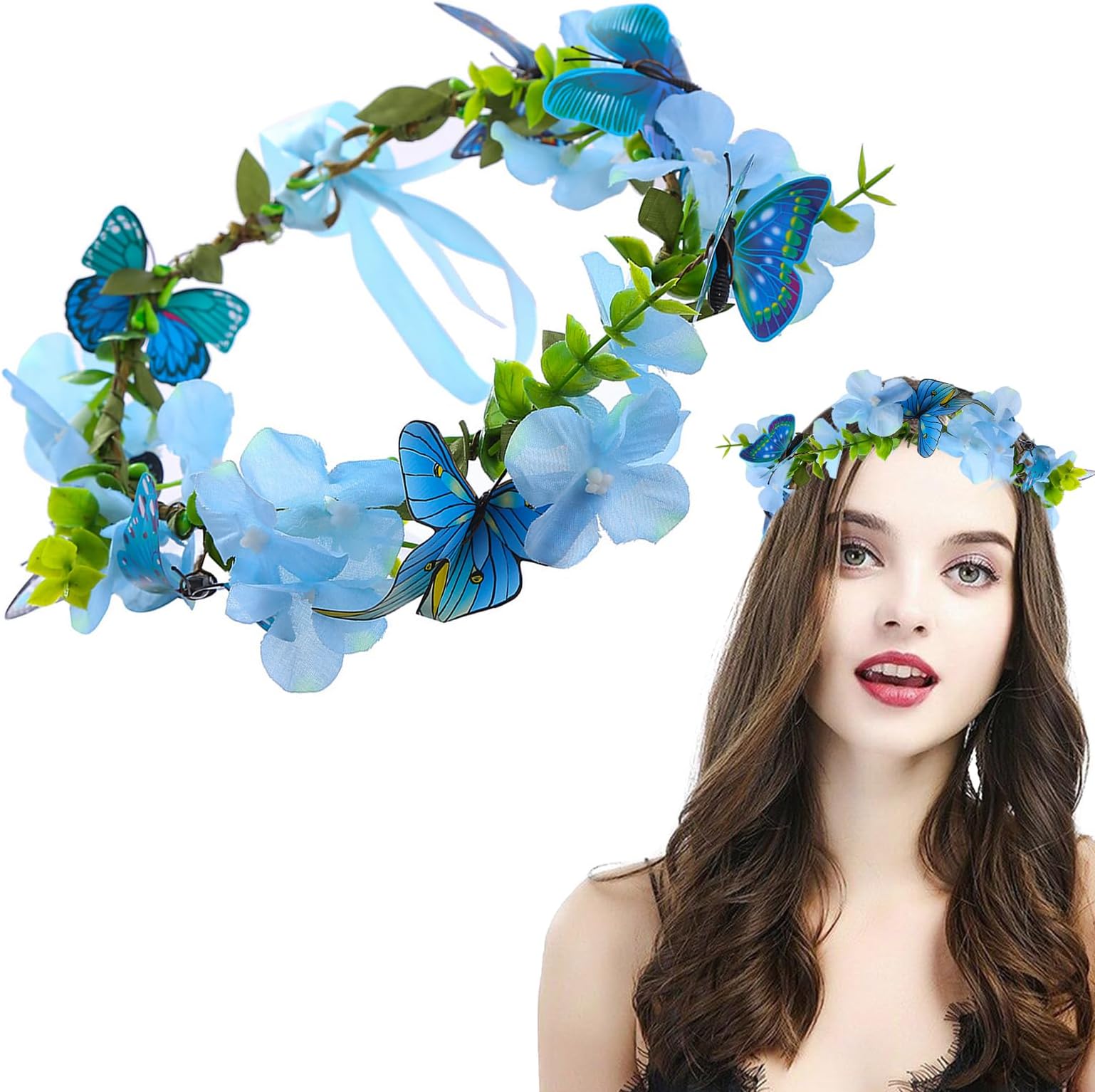 Amazon.com: Love Sweety Women Flower Headband Bridal Floral Crown ...