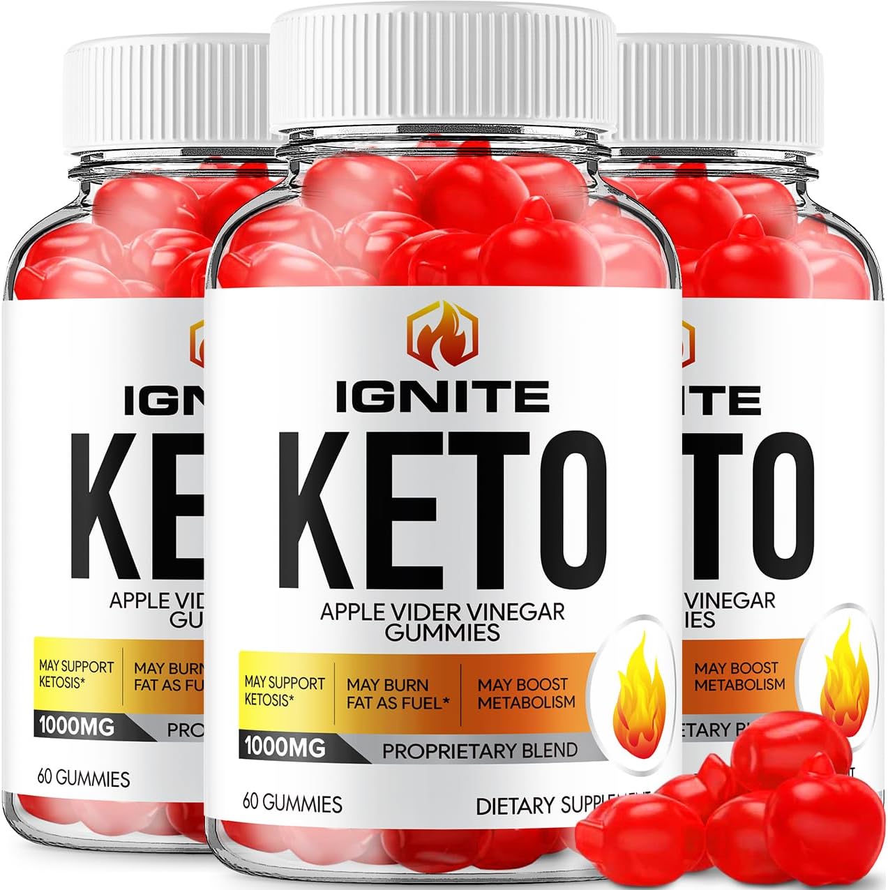 Amazon.com: (3 Pack) Ignite Keto ACV Gummies - Advanced Formula Ignite ...