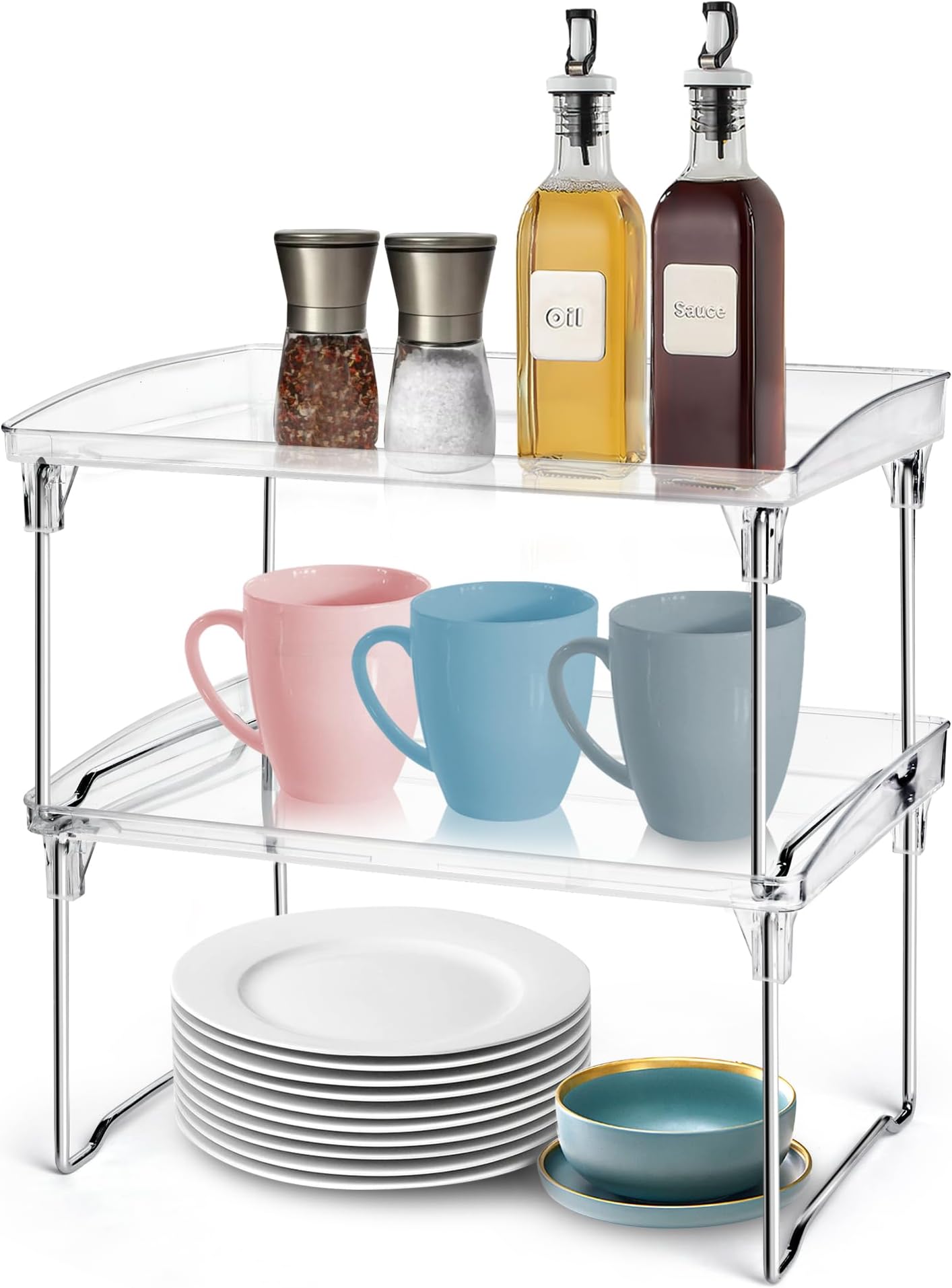 Amazon.com - Set of 2 Kitchen Countertop Organizer, Stackable Shelf ...