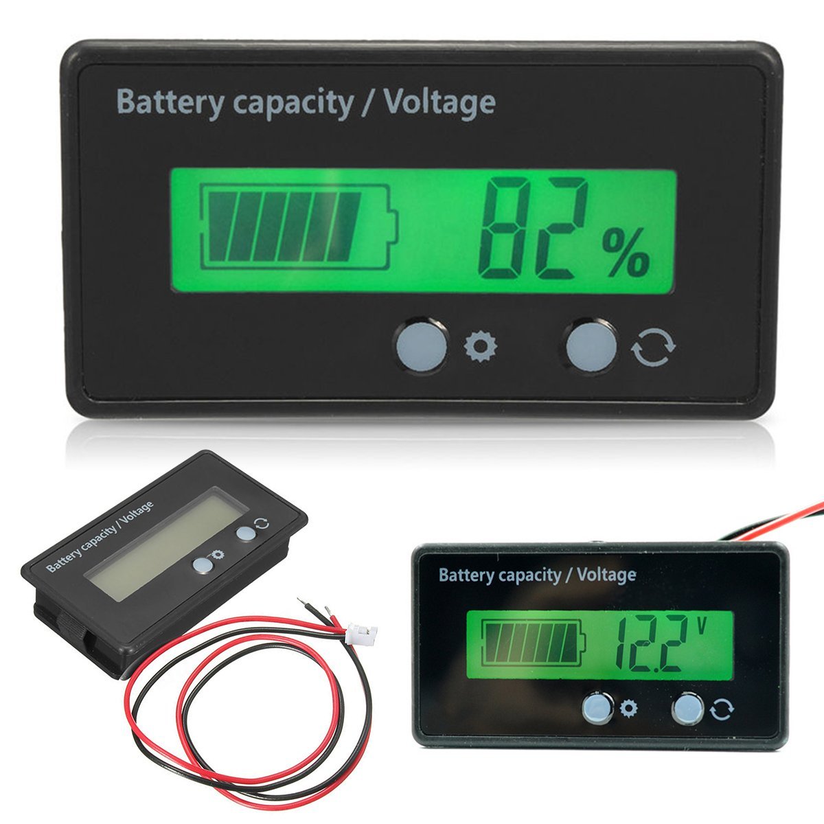 Amazon.com: 12V Battery Capacity Monitor, LCD Display Backlit Universal ...