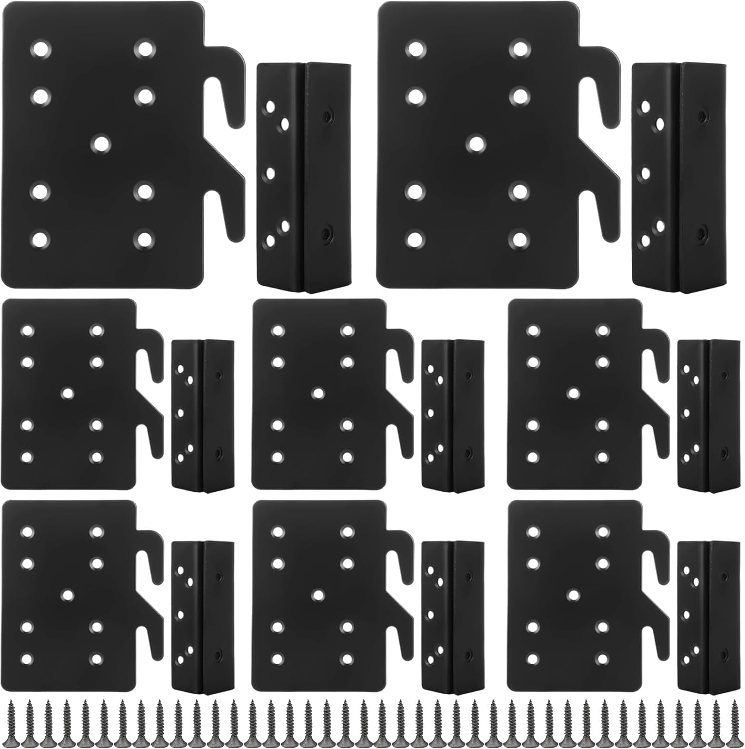 Amazon.com: EATHEATY 8 Sets Bed Frame Post Double Hook Slot Bracket ...