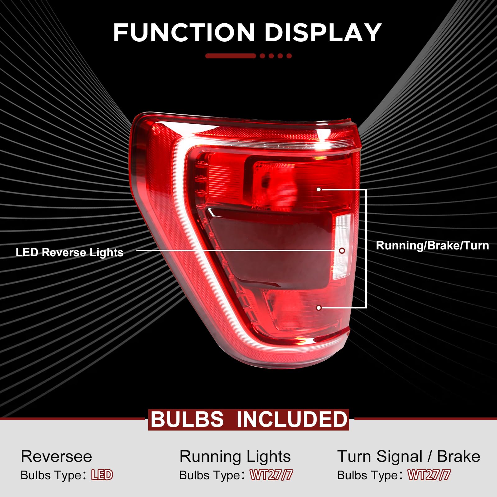 2021 F150 Tail Lights Left Tail Light W/Blind Spot Non-LED For 2020 ...