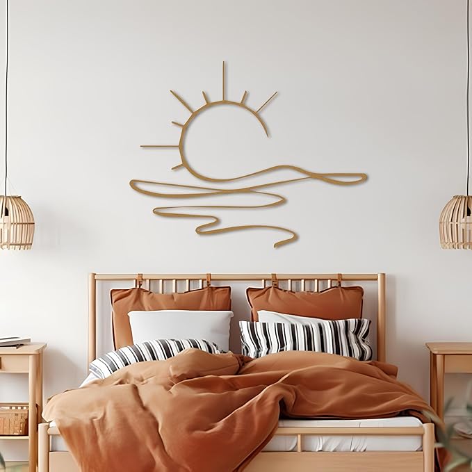 Amazon.com: DEKORARTX Sunrise Metal Wall Art, Gold Sun Sparkle Wall ...