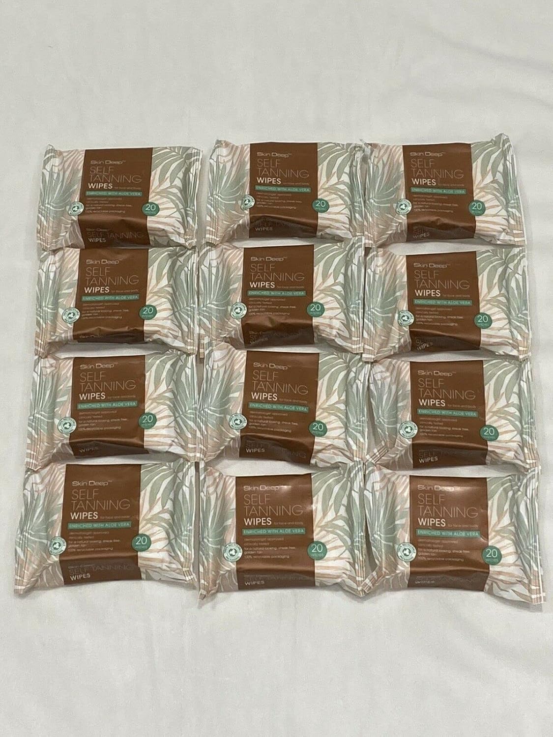 Skin Deep Self Tanning Wipes 20 Wipes x 12 Packs by Skin Deep : Amazon ...