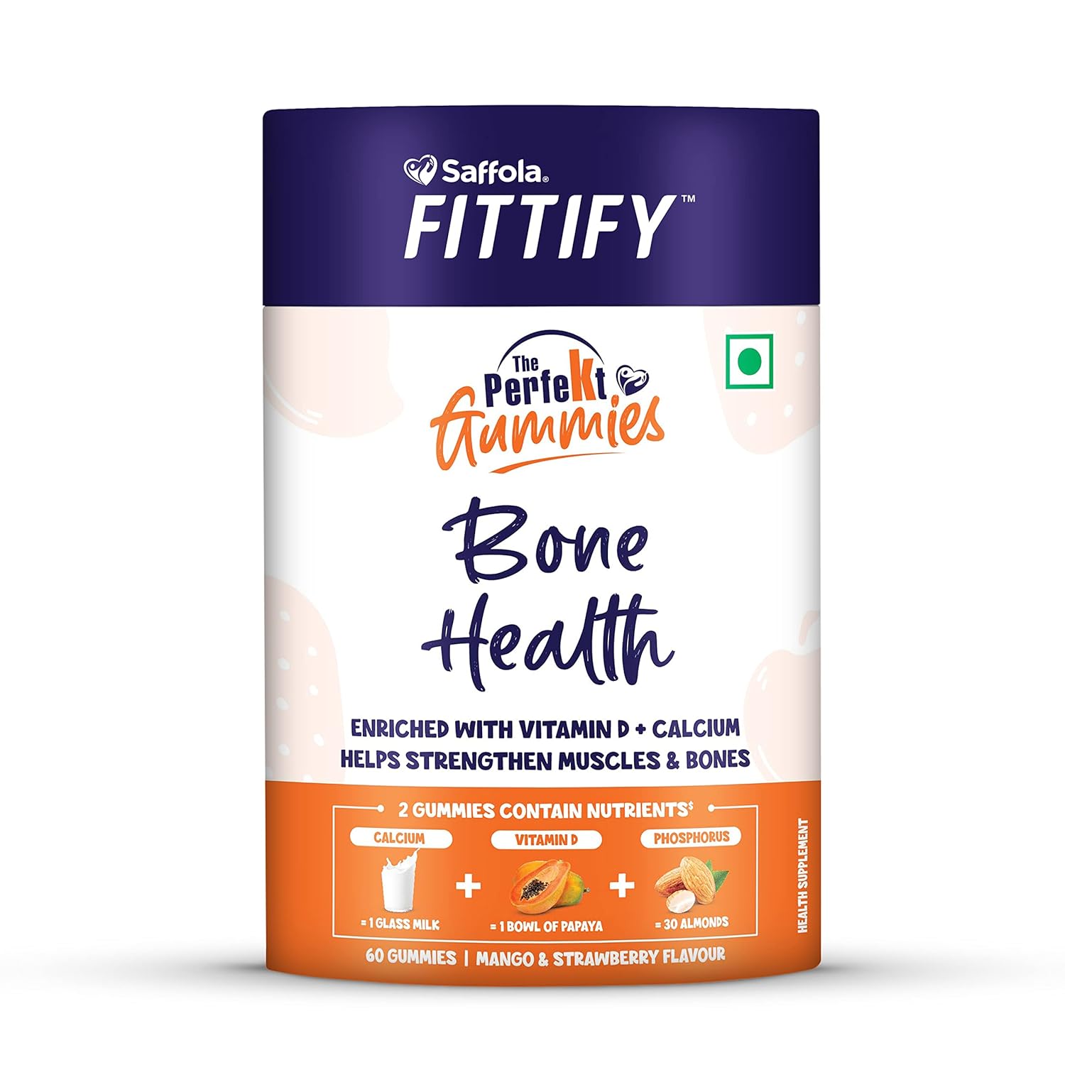 Saffola FITTIFY The PerfeKt Gummies | Bone Health | 60 Gummies | Kids ...