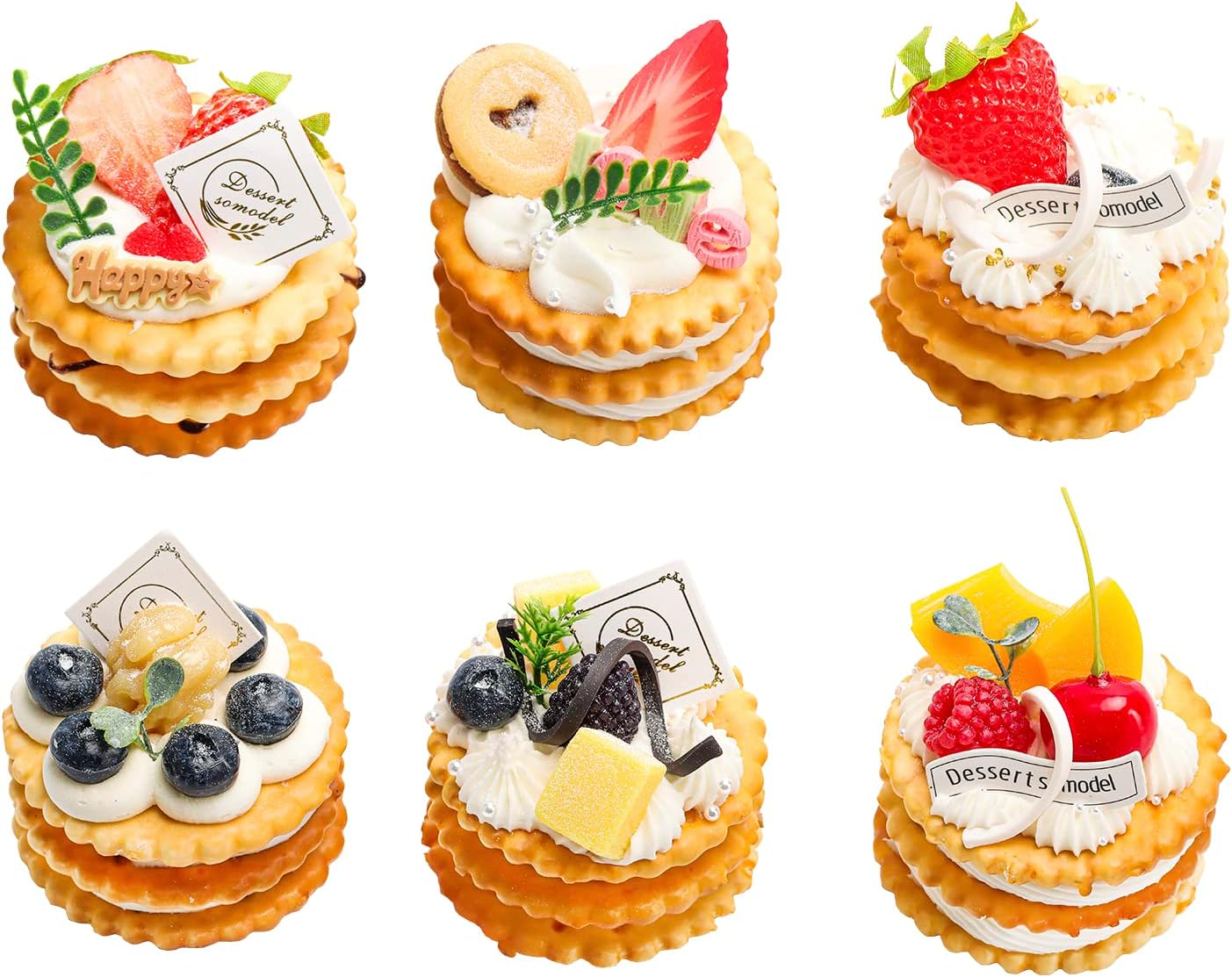 Amazon.com: Artificial Dessert Cake Model Realistic Simulation Round ...