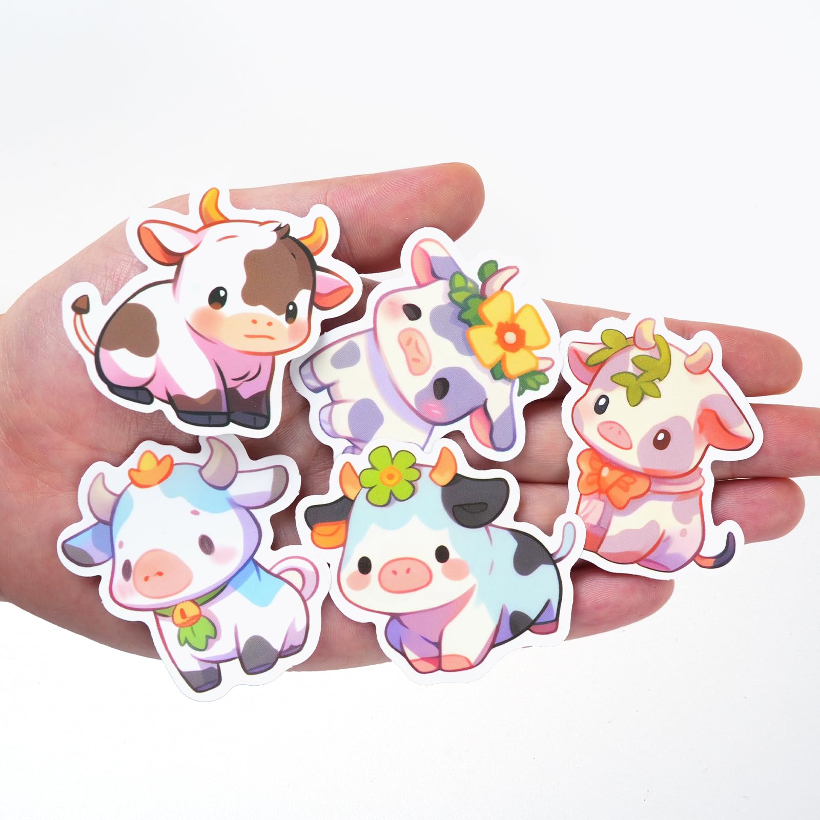 Snapklik.com : Cute Cow Stickers 50 Pcs Kawaii Rainbow Cow Stickers ...