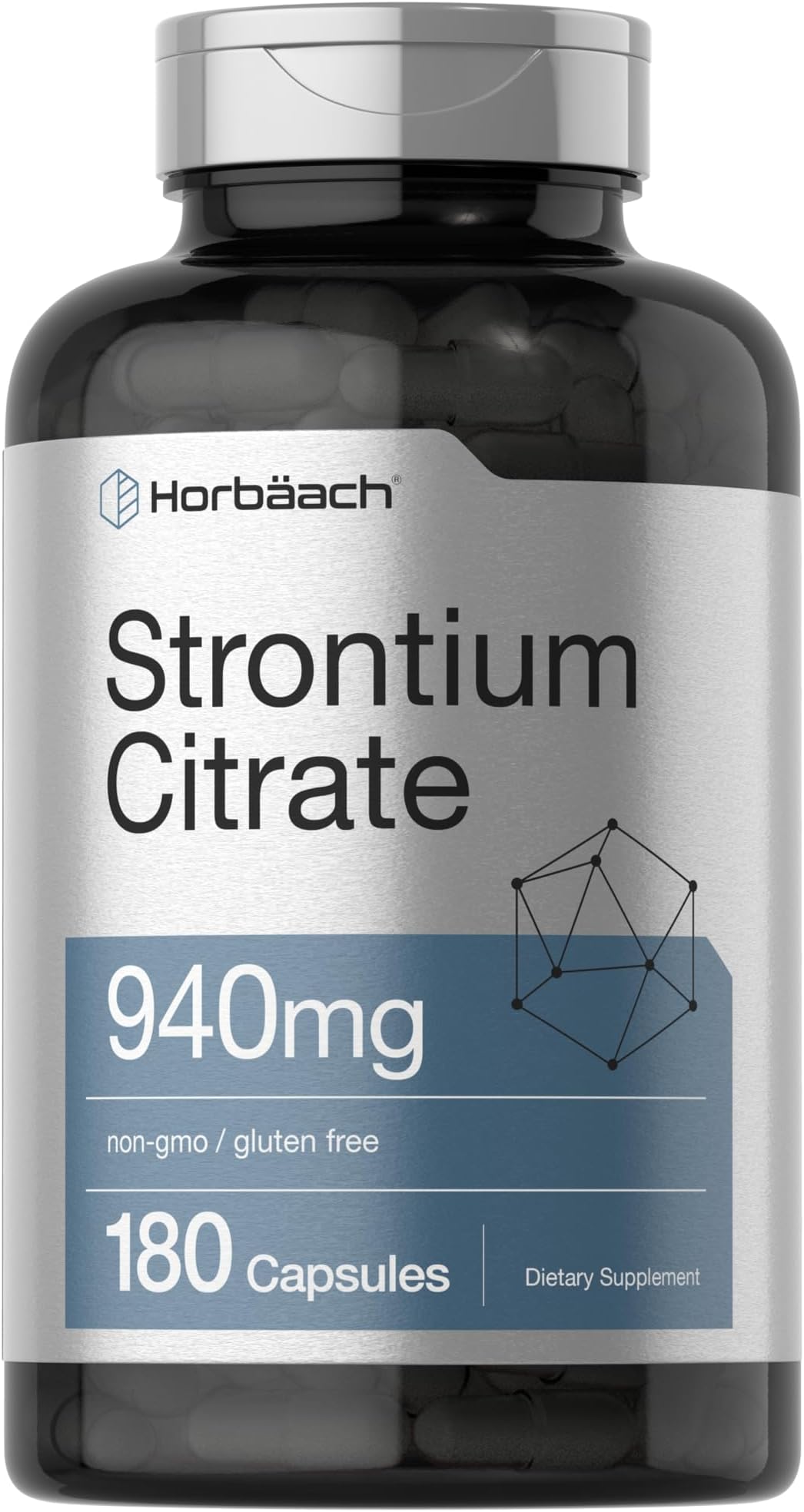 Amazon.com: Horbäach Strontium Citrate 940 mg | 180 Capsules | Non-GMO ...