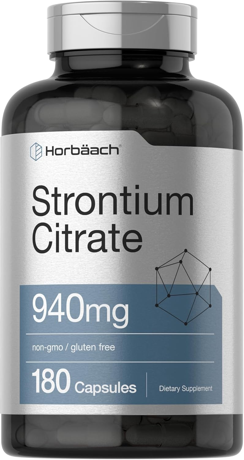 Amazon.com: Horbäach Strontium Citrate 940 mg | 180 Capsules | Non-GMO ...