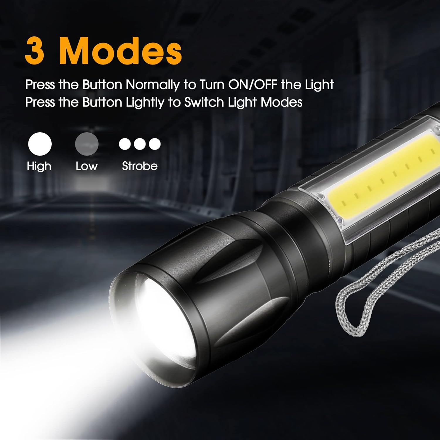 LED Torch, Mini Torches 150 Lumens Super Bright, 3 Modes Focus Zoomable ...