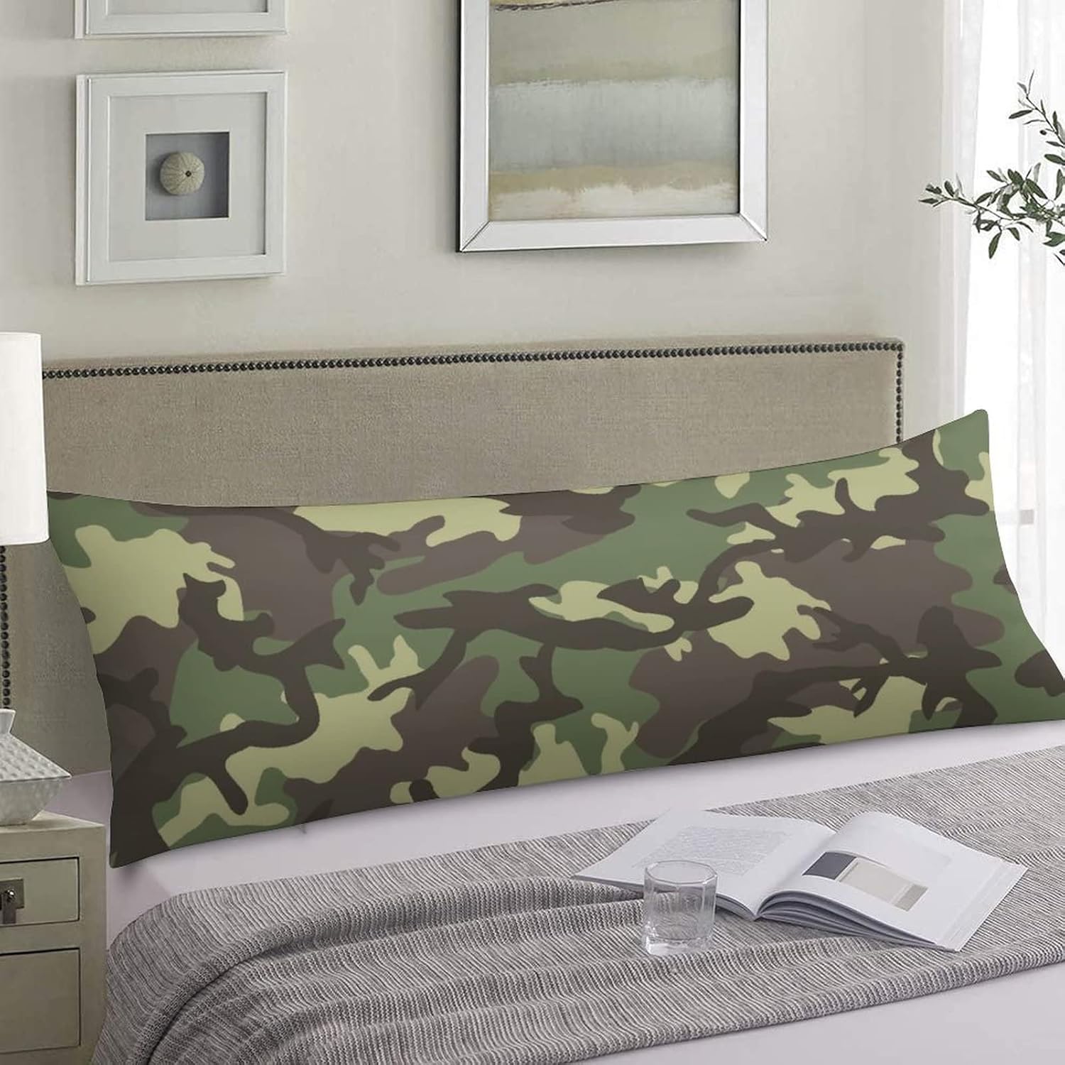 Amazon.com: Camouflage Body Pillow Cover Military Army Green Camo ...