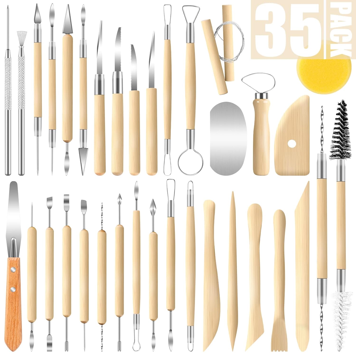 Jetmore 35 Pack Clay Tools Kit, Pottery Tools & Sculpting Tools ...