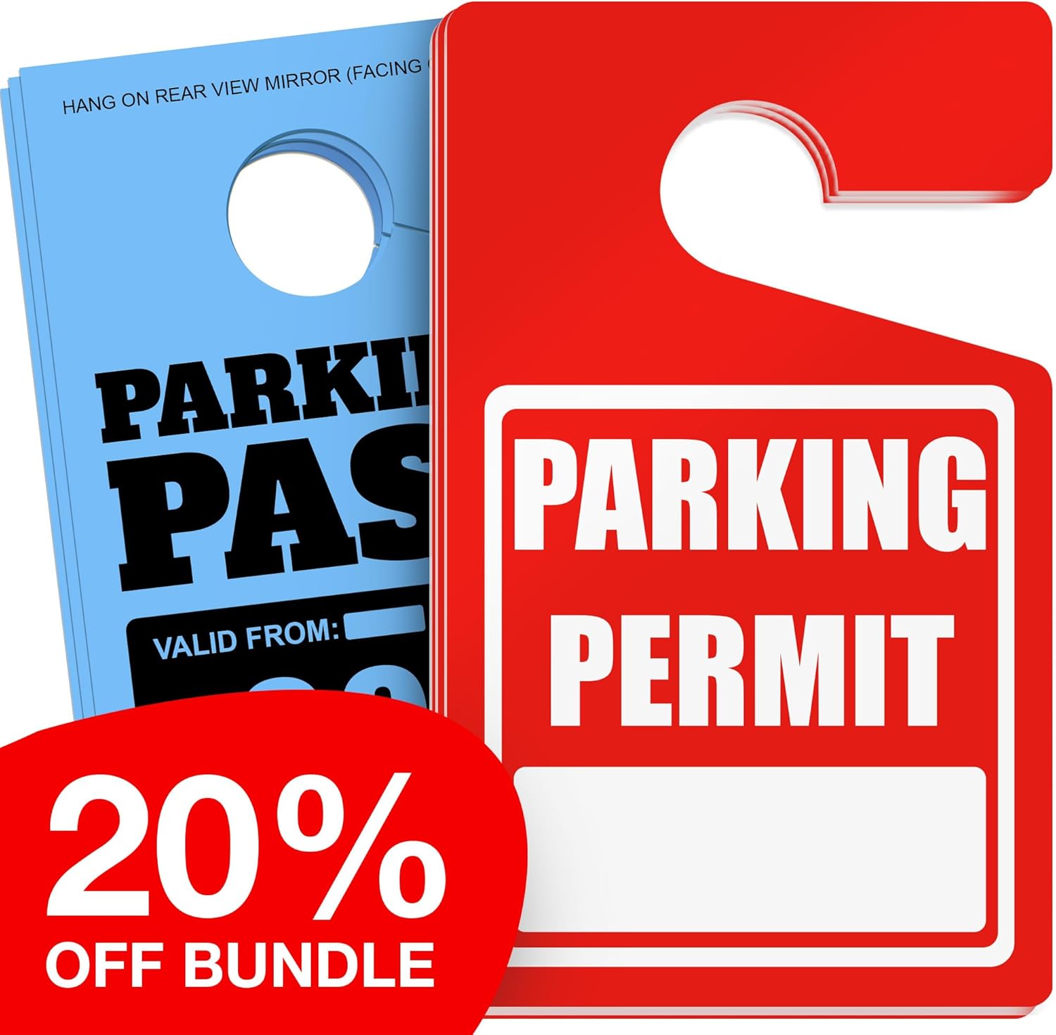 Amazon.com : MESS Large Thick Parking Pass Hangtags - Parking Permit ...