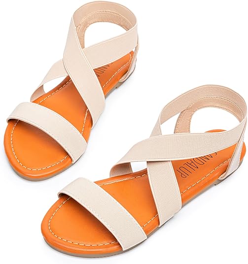 Amazon.com | SANDALUP Women's Elastic Flat Sandals | Flats