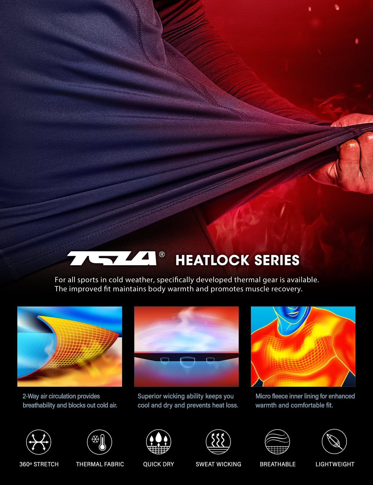 Snapklik.com : TSLA Mens Thermal Long Sleeve Compression Shirts